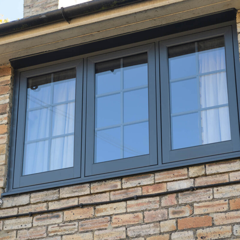 Anthracite Grey Envisage Flush Windows & Grey French Doors | RMC